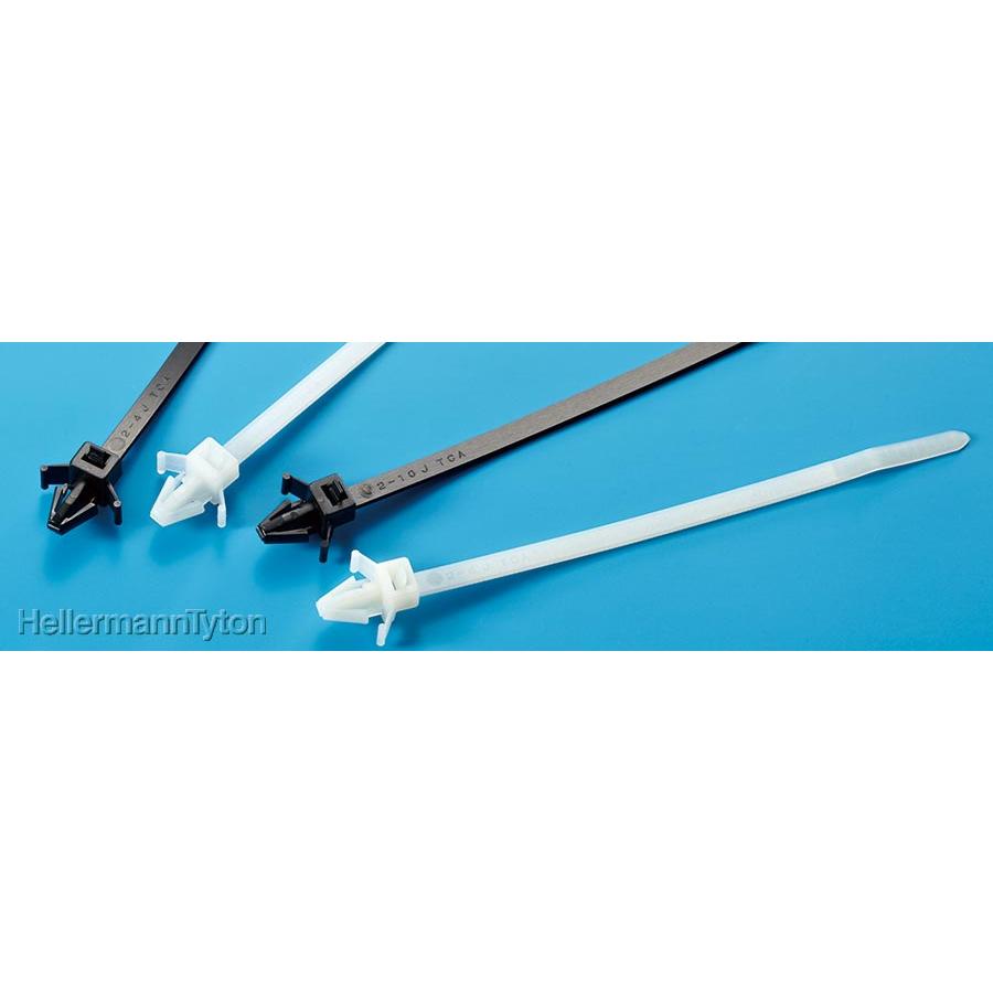 HellermannTyton ヘラマンタイトン RT50SSF-W プッシュマウントタイ 矢じりタイプ・オフセット 耐候性(100本入)黒 ...