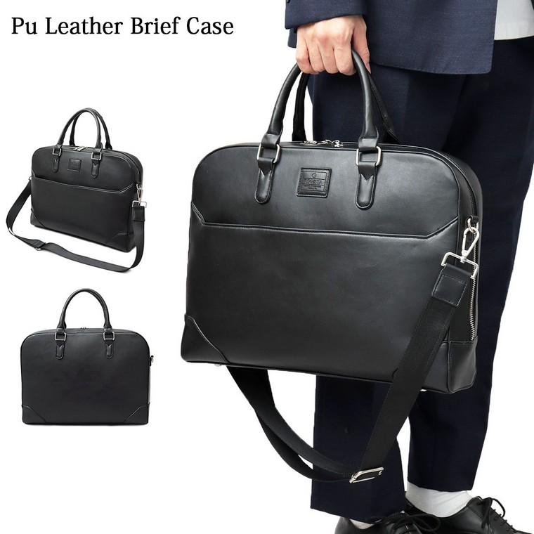 ビジネスバッグ メンズ ブリーフケース 通勤鞄 2way ノートpc a4 pc 軽量 大容量 自立 カバン ショルダーストラップ 合皮 合成皮革 PUレザー :679:RAKUGAKI ...