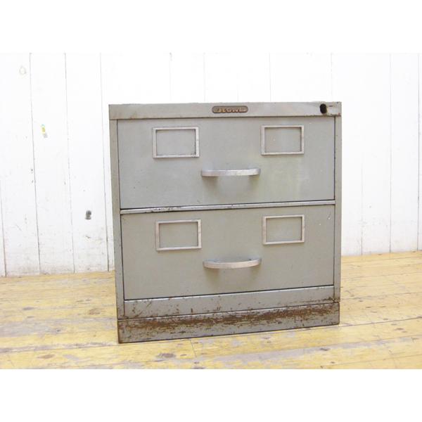 スチールキャビネット・2段引き出し・ドロワー・インダストリアル・ビンテージ・146641 :146641:リサイクルショップ楽市堂 - 通販 ...