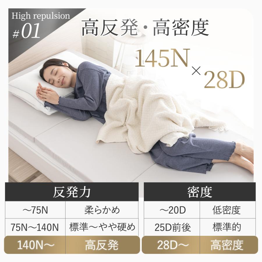 Sylphease マットレス 折りたたみ 日本製 三つ折り 高反発 国産 マットレストッパー シングル コンパクト 3つ折り 敷きふとん 敷布団 底付き防止 厚み4cm : 寝具とインテリア ...