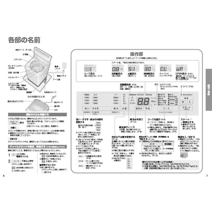Panasonic パナソニック NA-FA8H3-W 縦型全自動洗濯機 洗濯容量 Panasonic パナソニック NA-FA8H3-W 縦型全自動洗濯機 洗濯容量