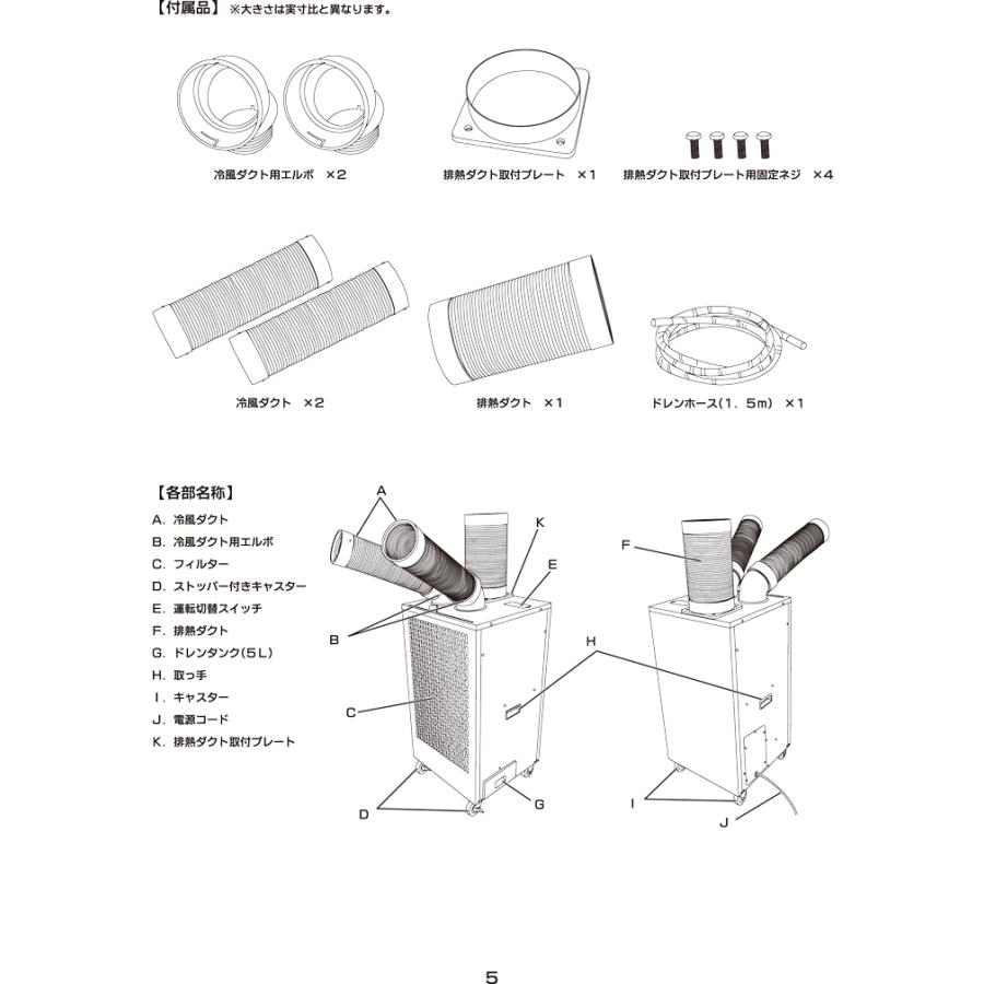 ナカトミ SAC-34S ツインダクトスポットクーラー単相100V・首振付 (冷媒ガスR32) 熱中症対策 冷却 NAKATOMI (代引不可) (法人限定) : 住設と電材の洛電マート ...