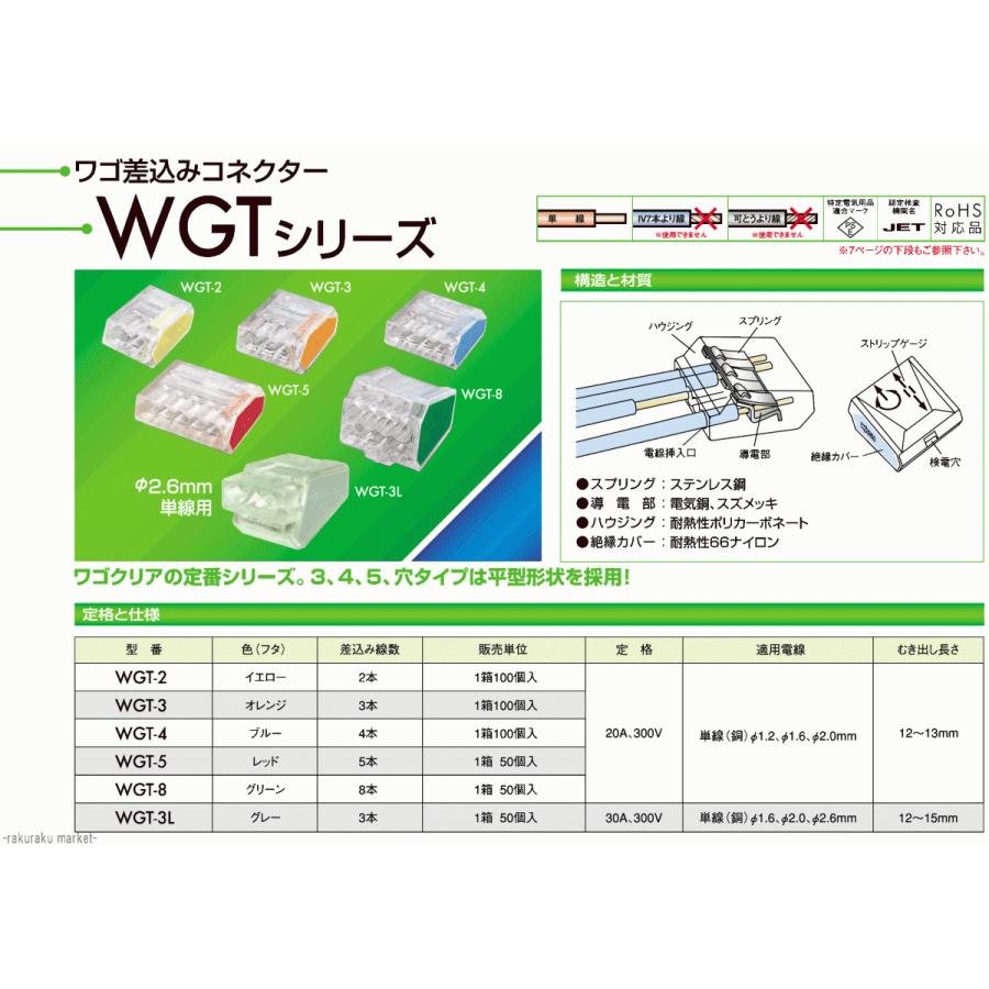 WAGO ワゴ WGZ-5 差込コネクター 5穴用 (60個入) WGZ5 (WGT-5の後継品) : 住設と電材の洛電マート plus - 通販 - Yahoo!ショッピング