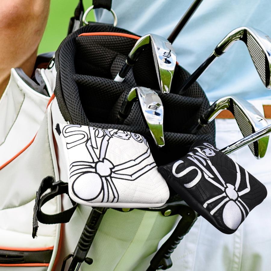 パターカバー マグネット付け 磁石タイプ開閉 マレット用 スパイダーイーエックス（SPIDEREX） 2ボール（2-BALL）に対応 クモ刺繍 ...