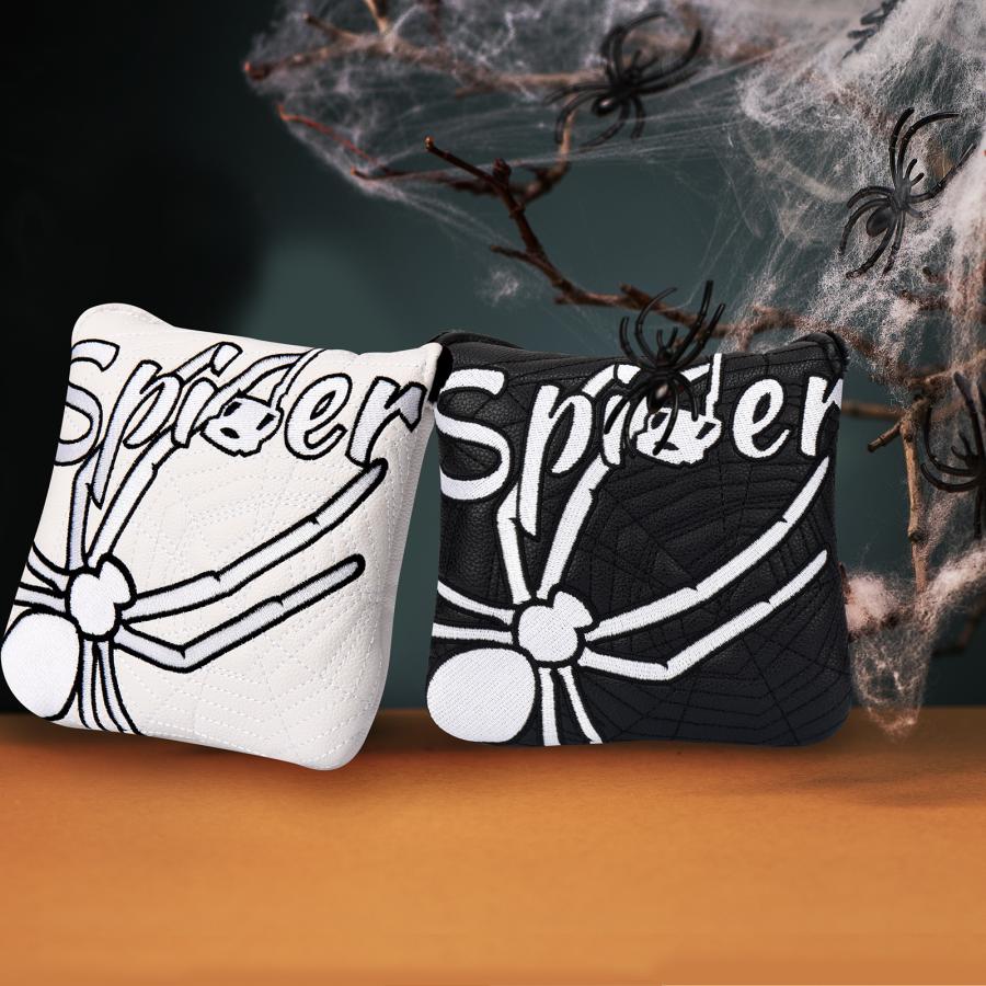 パターカバー マグネット付け 磁石タイプ開閉 マレット用 スパイダーイーエックス（SPIDEREX） 2ボール（2-BALL）に対応 クモ刺繍 ...