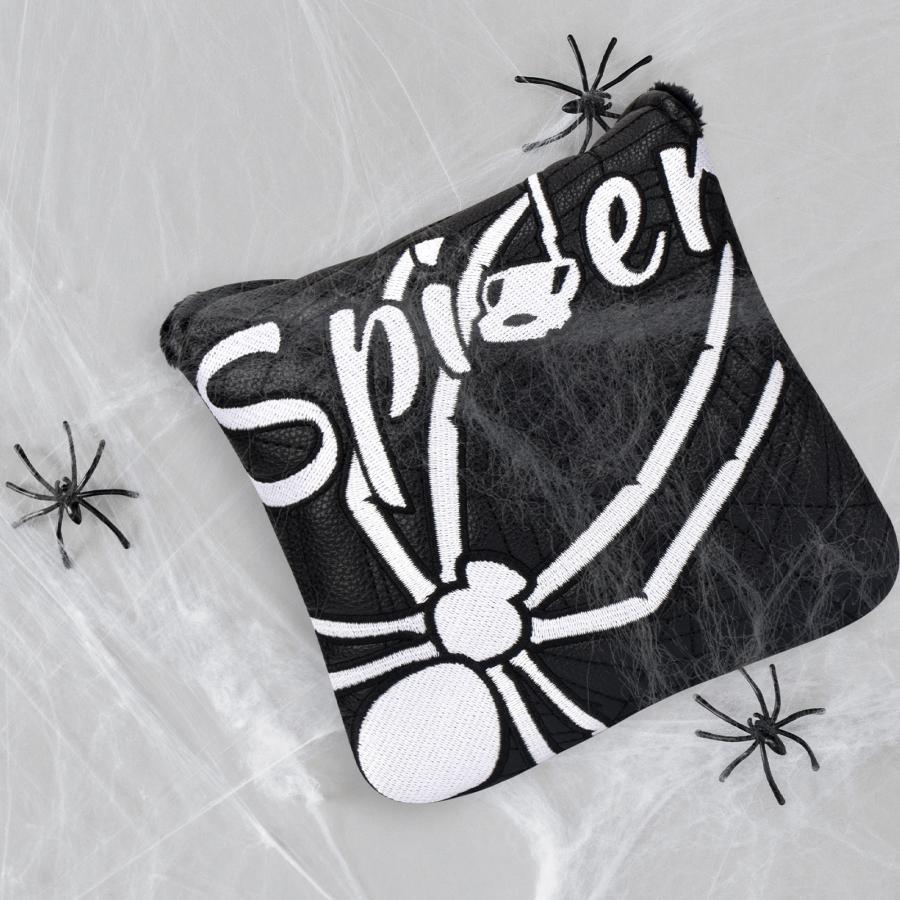 パターカバー マグネット付け 磁石タイプ開閉 マレット用 スパイダーイーエックス（SPIDEREX） 2ボール（2-BALL）に対応 クモ刺繍 ...