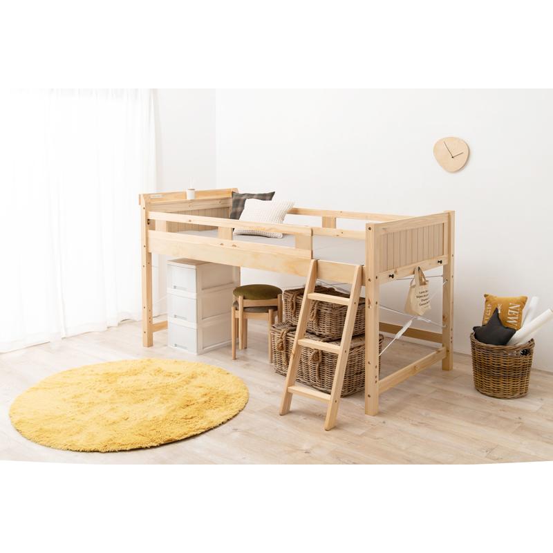 HAGiHARA ロフトベッド ハイベット おしゃれ ナチュラルモダン 頑丈 階段 木製 棚 ヘッドボード スノコ 耐荷重350kg : 楽装屋 - 通販 - Yahoo!ショッピング