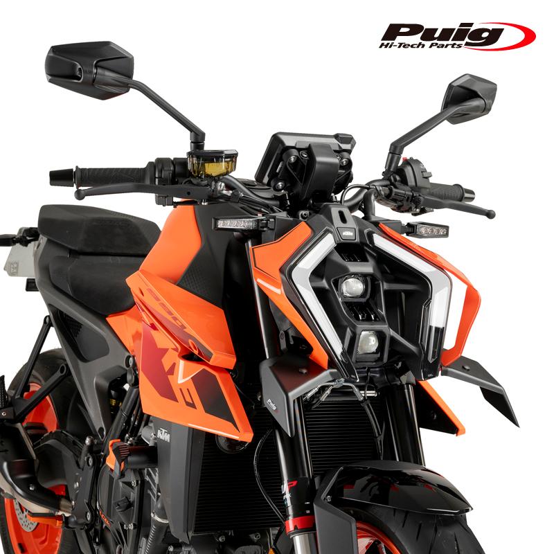 Puig 22178J DOWNFORCE NAKED FRONTAL SPOILERS [MATT BLACK] KTM 990 DUKE(24-25) プーチ フロントダウンフォース ...