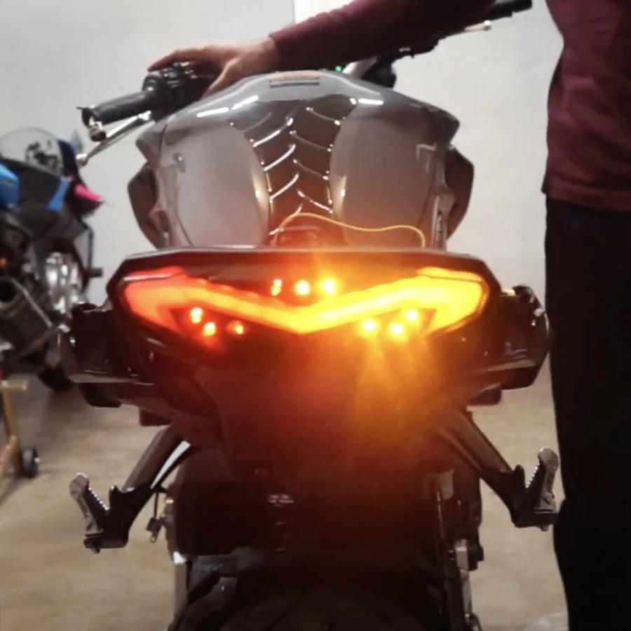 バイク インテグラted テールライト LED ブレーキ リア ストップ ライト ヤマハ MT09 FJ09 FZ09 トレーサー 900 MT FZ 09 ウィンカー シグナル ランプ ...