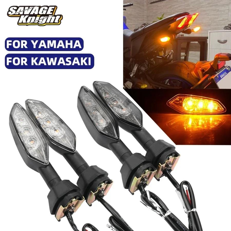 LED ウィンカー ヤマハ MT07 MT09 MT03 YZF R6 テネレ 700 XSR カワサキ Z750 Z900 ニンジャ 300 400 ZX6R バイク Flhing : ラマ ...