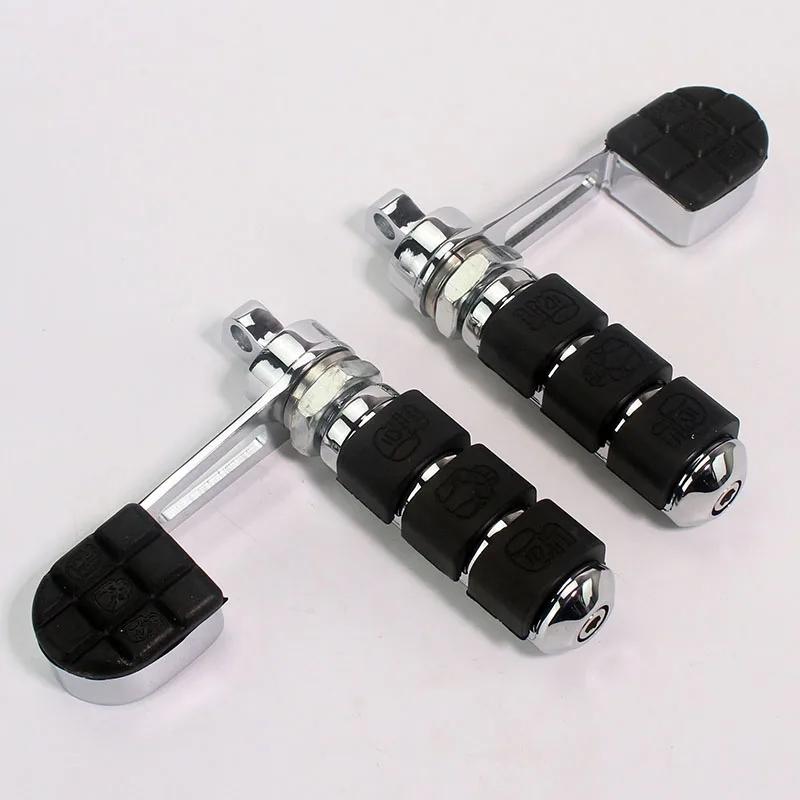 【並行輸入品】 Cherk メッキ Skull Anti-Vibe フット ペグ Male マウント Heel Rest ハーレー ダビット ...