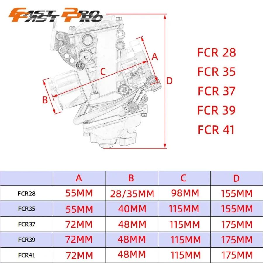 バイク FCR28 33 35 37 38 39 40 41MM キャブレター キャブurador Power Jet Keihin CRF450 CRF650 FS450 ハスクバーナ ...