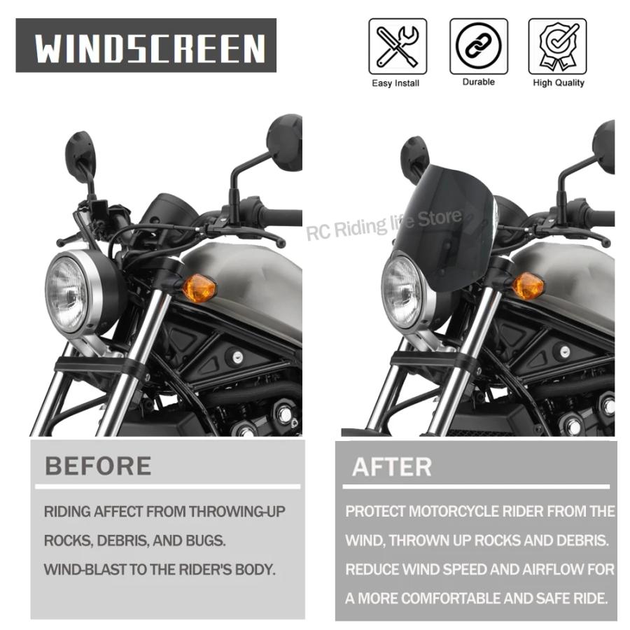 Windscreen Windshield For Honda CMX 300 500 Rebel CMX300 CMX500 2017 ...