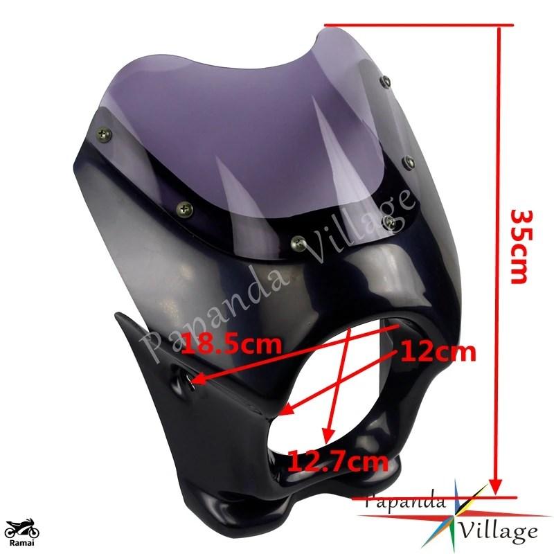 Black Motorcycle Front Headlamp Cover Headlight Fairing Cowl For Honda ...