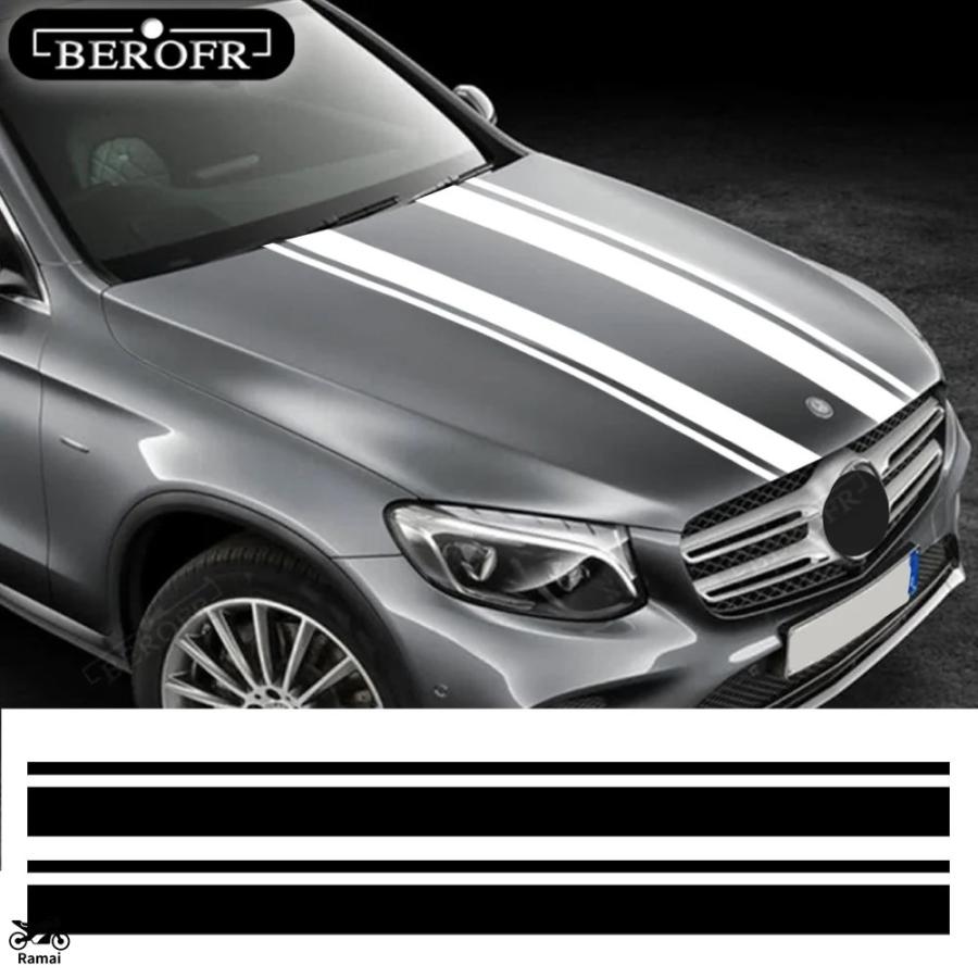 Edition 1 Style Bonnet Stripes Hood Decal Engine Cover Stickers For ...