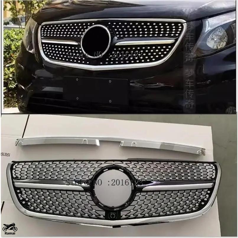 2015年-2019年 メルセデス ベンツ ヴィトー ヴィトー/V クラス W447 ダイアモンド グリル ブラック シルバー V260 V250 フロント バンパー レーシング : ラマイス ...