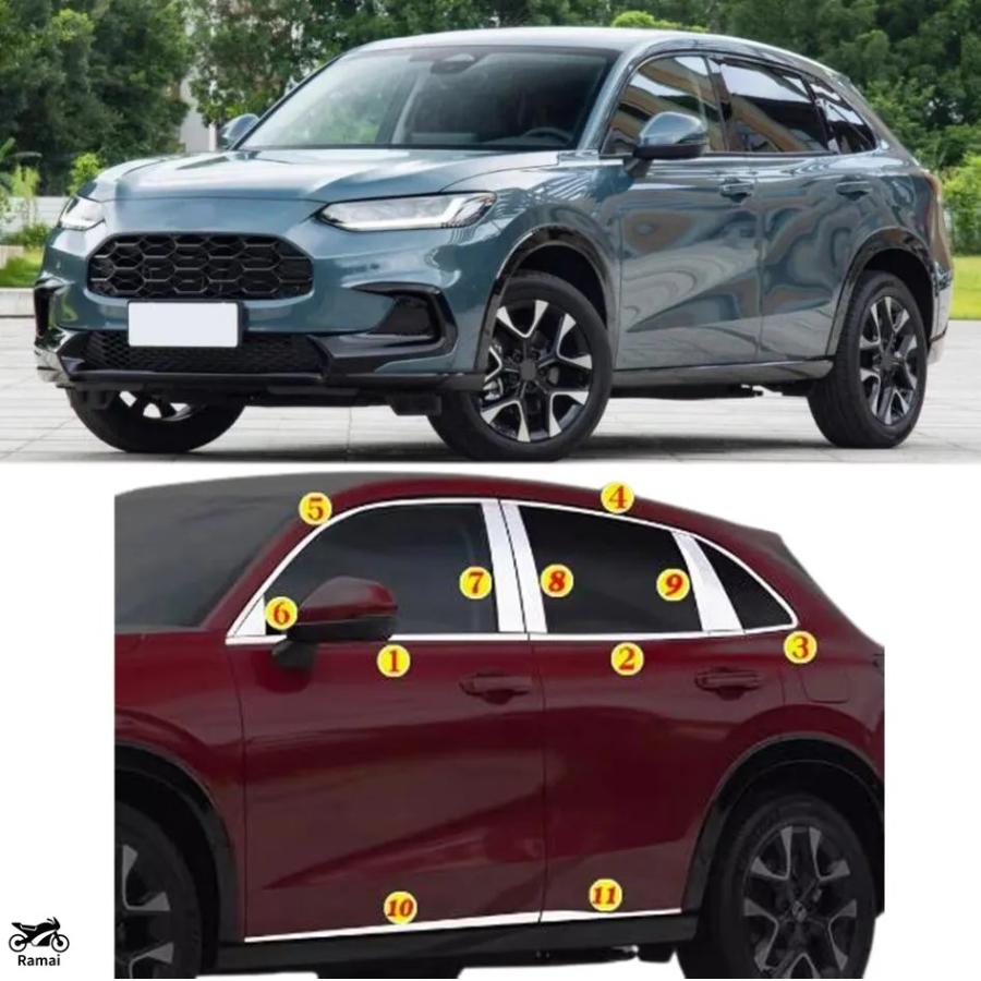 For Honda XR-V ZR-V HR-V Vezel 2022 2023 2024 Glass Window Garnish Pillar Post Middle Column ...