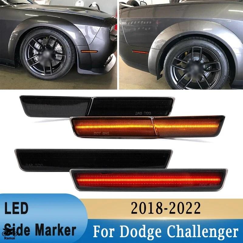 【並行輸入品】 ダッジ チャレンジャー Scat Pack SRT Hellcat LED サイド マーカー ライト フロント リア ホイール フェンダー ランプ 55155628AC ア ...
