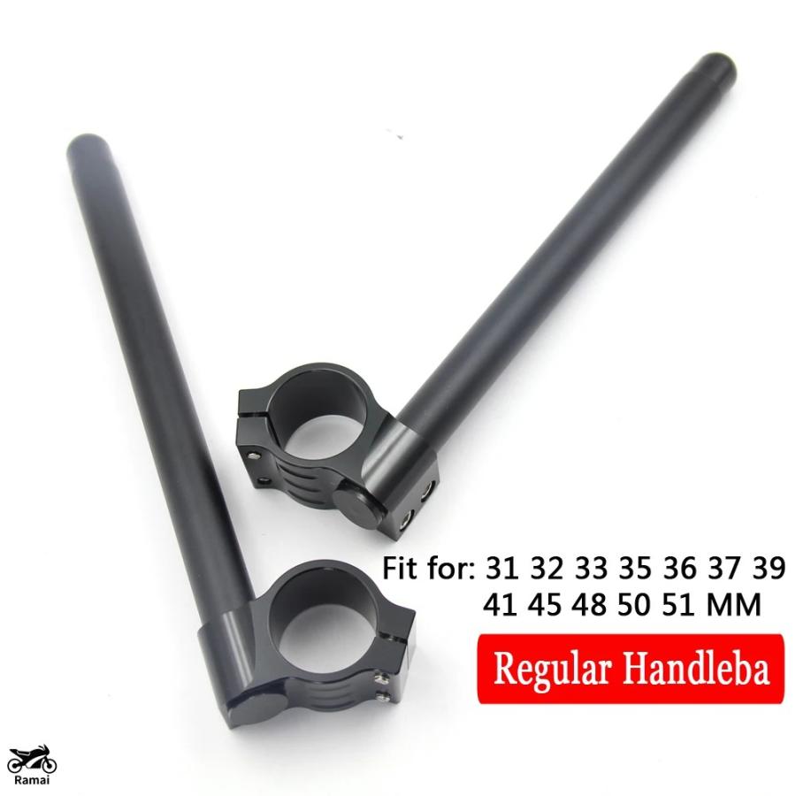 シルバー フォーク チューブ バイク クリップ On 7/8" CNC ハンドル バー Regular ライザー 33mm 35mm 37mm 39mm 41mm 43mm 45mm 48mm ...