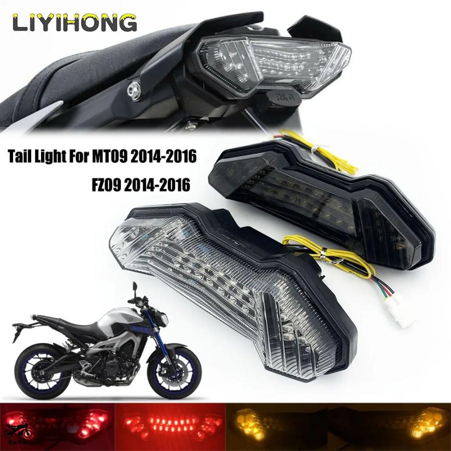 LED テールライト ウィンカー ヤマハ MT09 FZ09 FJ09 トレーサー 900/9/GT MT10 FZ10 バイク リア ストップ ブレーキ ライト フラッシュ : ラマイストア ...