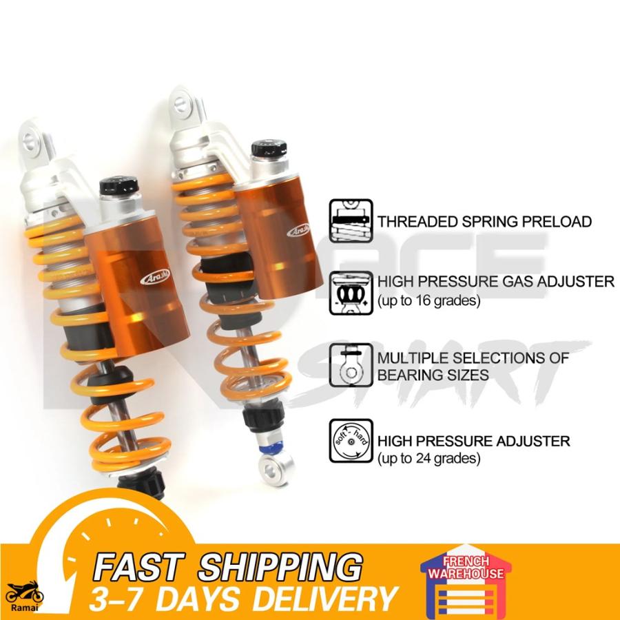 360mm バイク アブソーバー サスペンション ダウンサスs リア ヤマハ VMAX 1200 1985年-2005年 / XJR1300 1997年 1998年 1999年 2000年 ...