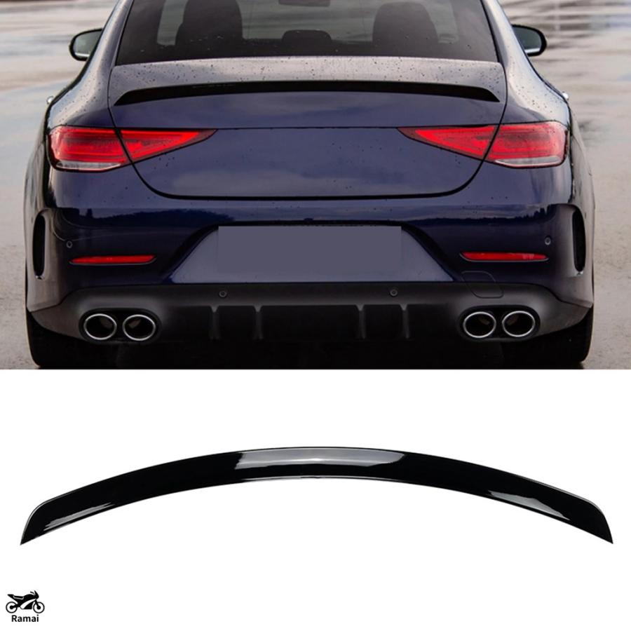 リア トランク スポイラー ウィング ベンツ CLS クラス C257 2018年-2023 CLS260 CLS300 CLS350 CLS53 AMG 4-ドア ブラック スプリッター ...
