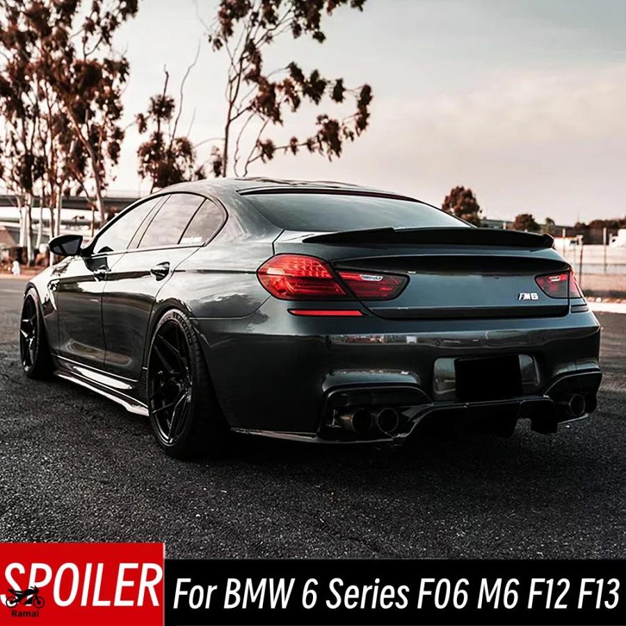 BMW 6 シリーズ F06 M6 F12 F13 640i 650i 2011年-2017年 カーボン Fibe リア トランク テール リップ スポイラー ウィング : ラマイストア ...