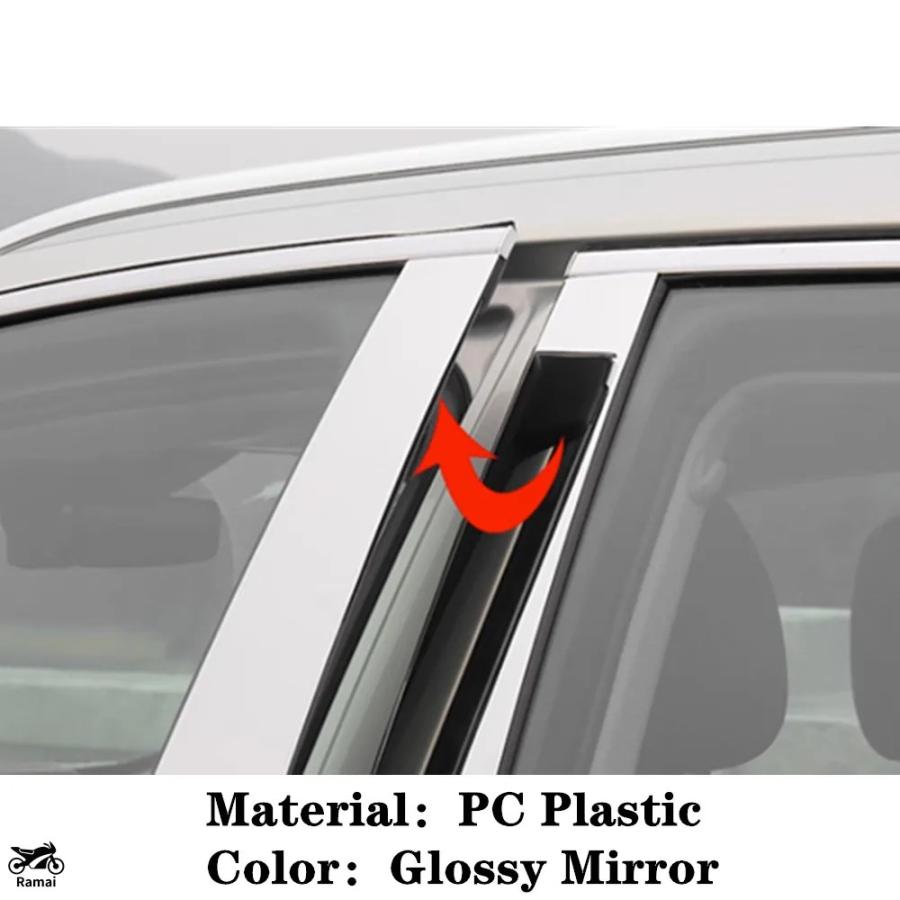 キャデラック XT5 2016年 2017年 2018年 2019年 2020年-2024 TPU/つやあり ミラー ピラー Post カバー ドア ウィンドウ ステッカー 6P : ラマイス ...