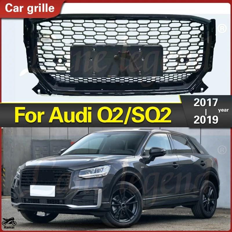 For Audi Q2/SQ2 2017 2018 2019 Racing Grills Front Sport Hex Mesh Honeycomb Hood Grill Gloss ...
