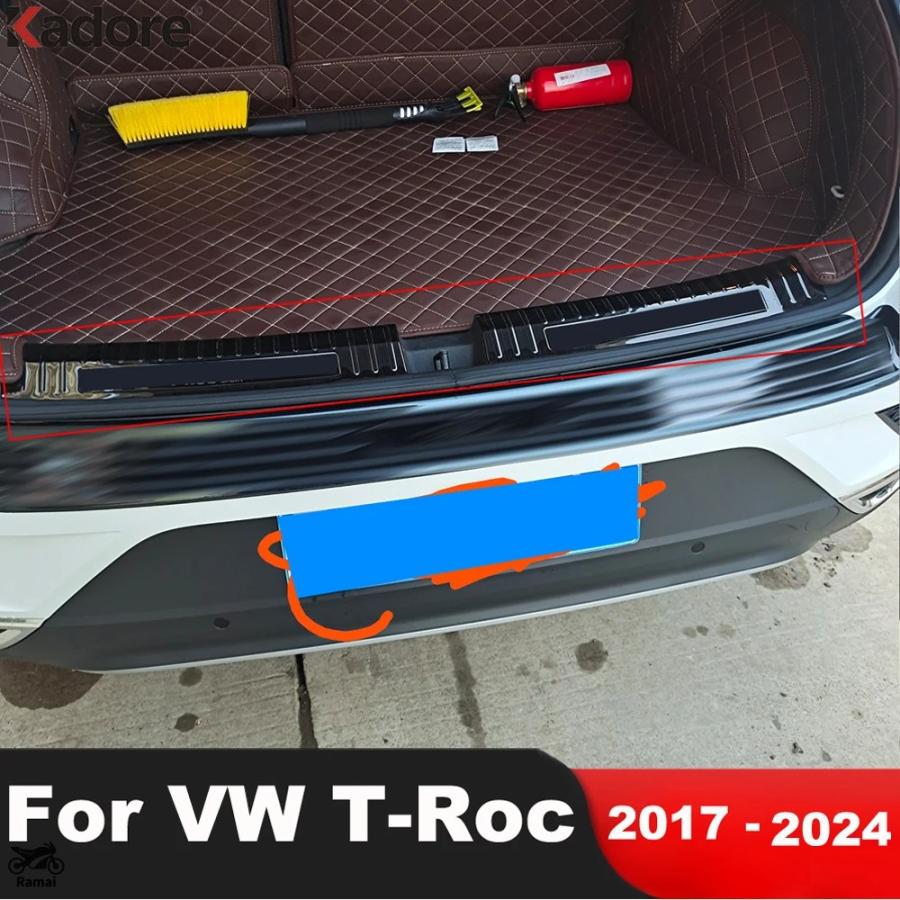 フォルクスワーゲン VW T-Roc TROC 2017年-2023 2024 スチール リア トランク バンパー カバー テールゲート ドア プレート ガード : ラマイストア - 通販 ...