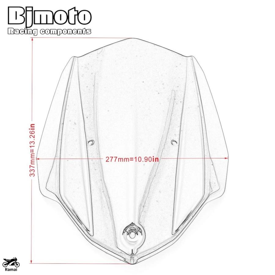 【並行輸入品】 MT FZ 03 風よけ 風防 ウインドシールド 風防スクリーン バイク ディフレクター ヤマハ MT03 FZ03 MT ...