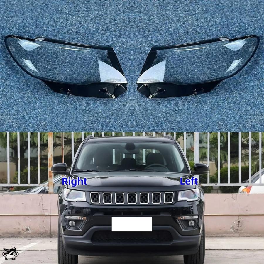 FOR JEEP COMPASS 2017 2018 2019 HEADLIGHT COVER PLASTIC HEADLAMP LENS ...