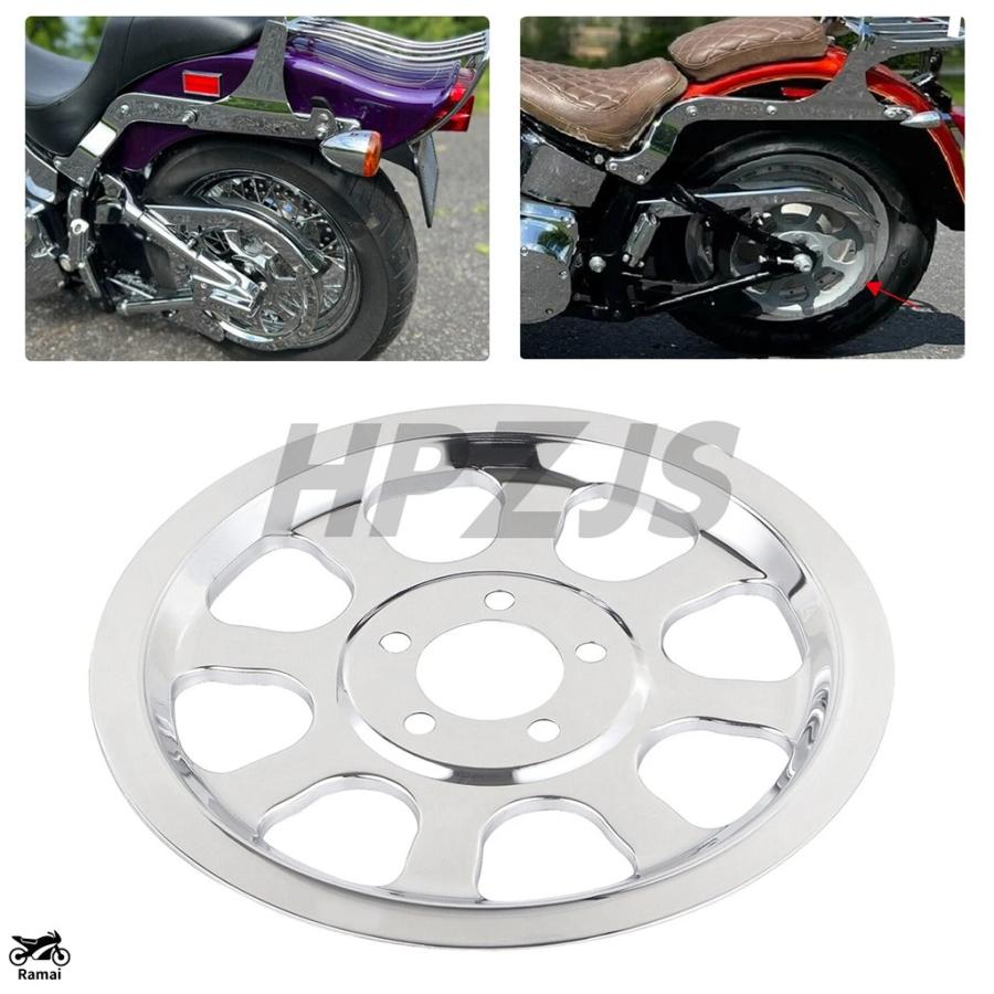【並行輸入品】 ハーレー バイク ソフテイル クラシック FLSTC スタンダード FXST Deluxe FLSTN 2000年-2005年 メッキ 外側 リア プーリー カバー 70 ...