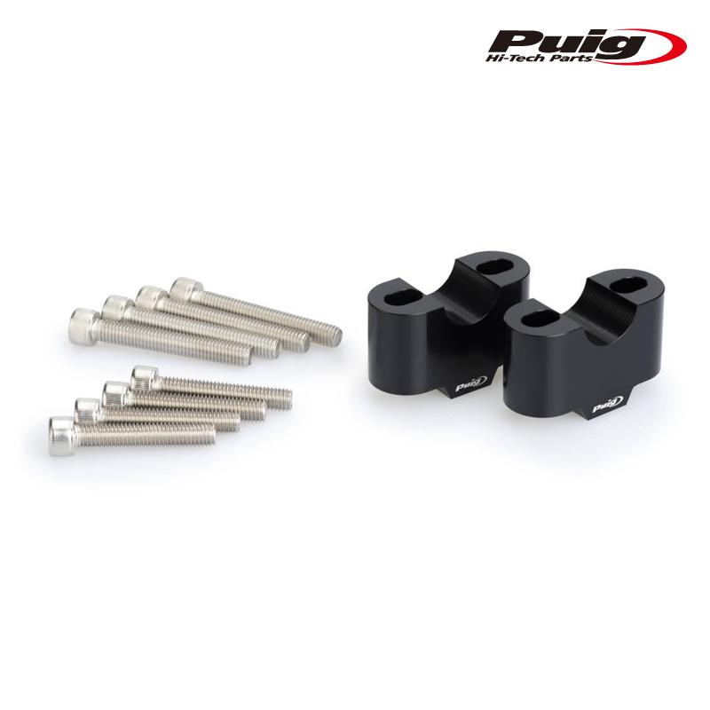Puig 3672N HANDLE UP RISERS [BLACK] 30mmUP Φ22.2 汎用 プーチ ハンドルアップライザー ...