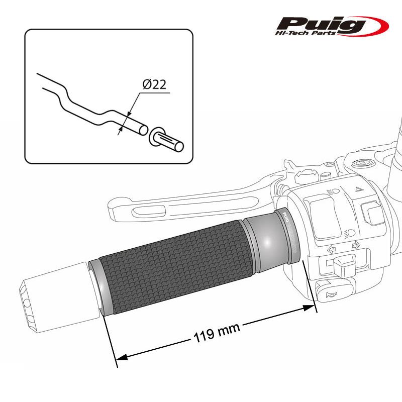 Puig 6326V HI-TECH ASCENT GRIPS [GREEN] 119mm 汎用 アセント グリップ プーチ ハンドルバーエンド : 6326v : RAMBUTAN - 通販 ...