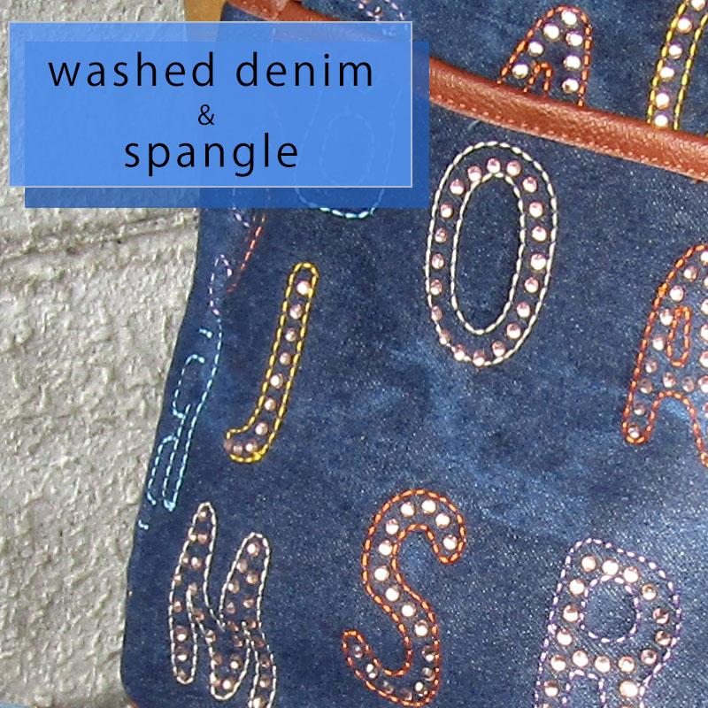 デコレーションデニム トートバッグ ショルダーあり A4対応 8265 : ファションバッグプラザらみー - 通販 - Yahoo!ショッピング