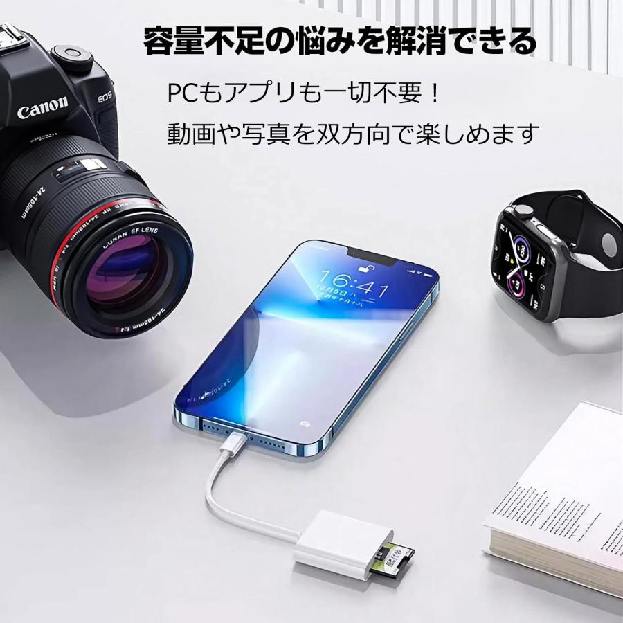 Side3 SDカードリーダー iPhone iPad lightning マイクロSDカード データ 転送 バックアップ microSD 高速データ転送 : ランクアップ本店 - 通販 ...