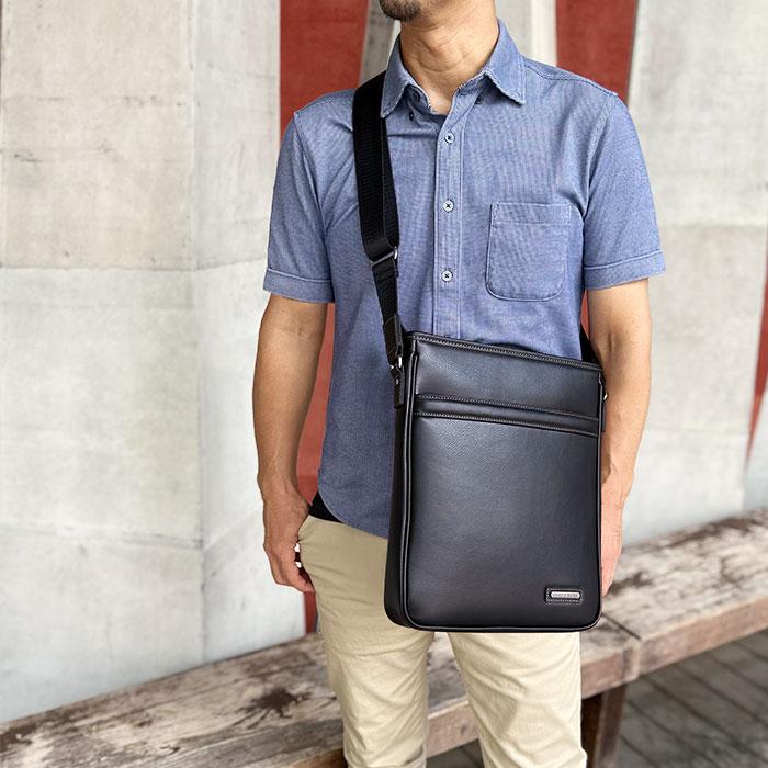 ショルダーバッグ KBN16472 カジュアルバッグ メンズ A4ファイル 縦 縦型 薄マチ 黒 チョコ CRADLE RIVER クレイドルリバー 送料無料 : 生活便利雑貨ランクアップ ...