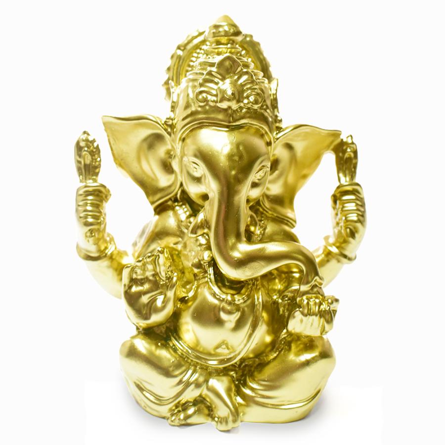 【金運祈願】黄金 ガネーシャ像 座位 置物 : 民族アクセサリー専門店ラパヌイ - 通販 - Yahoo!ショッピング