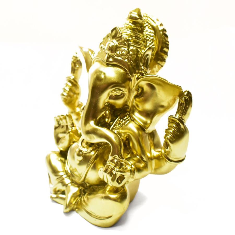 【金運祈願】黄金 ガネーシャ像 座位 置物 : 民族アクセサリー専門店ラパヌイ - 通販 - Yahoo!ショッピング