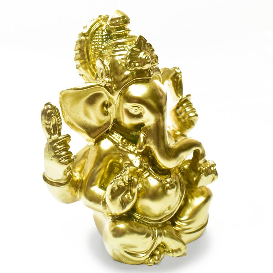 【金運祈願】黄金 ガネーシャ像 座位 置物 : 民族アクセサリー専門店ラパヌイ - 通販 - Yahoo!ショッピング