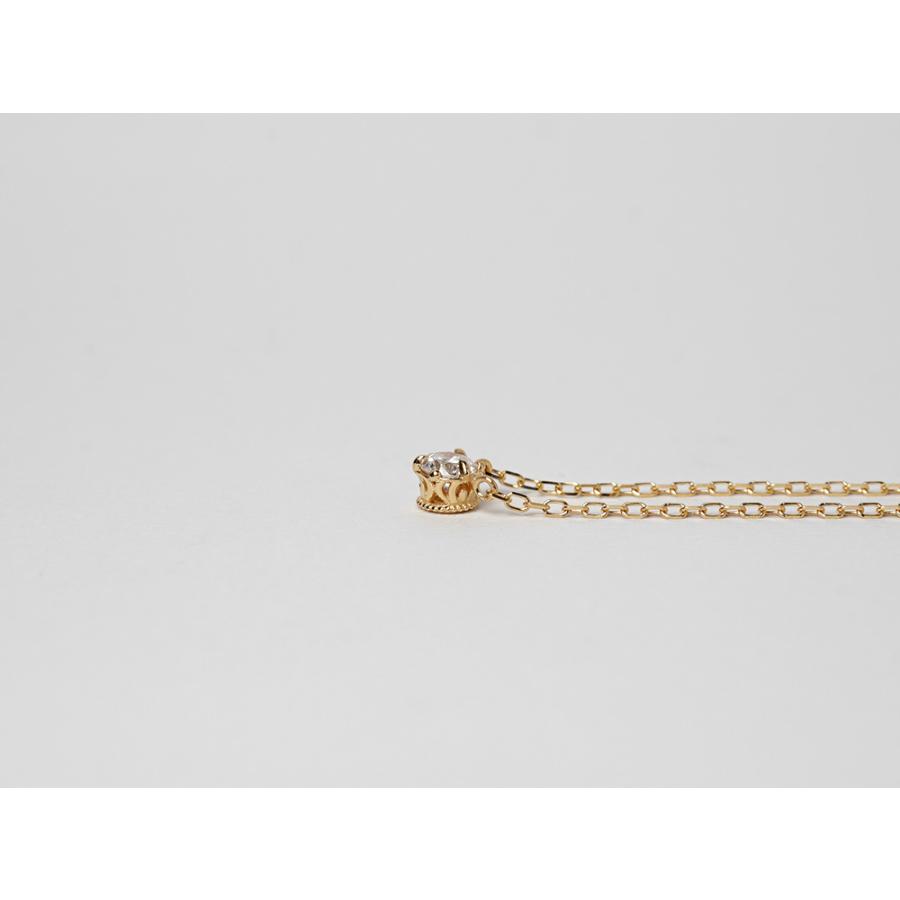 K18 ダイヤモンド ネックレス 0.1ct クラウン 女性らしさを K18 ダイヤモンド ネックレス 0.1ct クラウン 女性らしさを