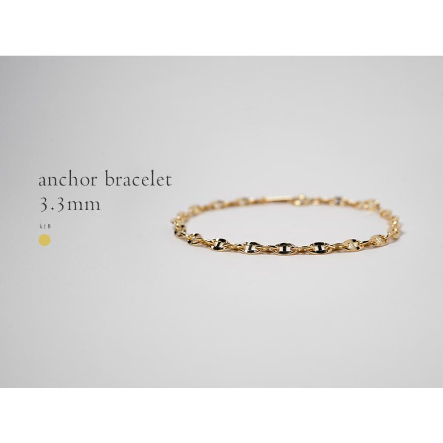 【11/28午後値上げ実施】 K18 アンカー ブレスレット 3.3mm チェーンブレスレット メンズ レディース ユニセックス 18k k18ブレスレット 地金 rpu100324 ...