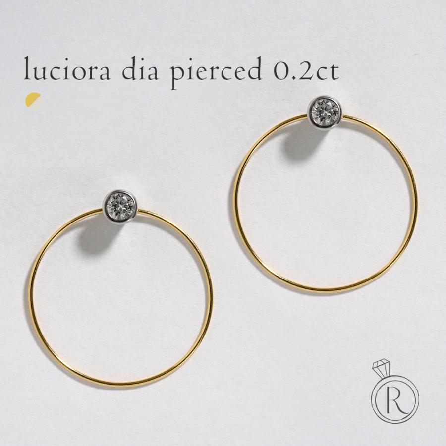 【3/28午後値上げ実施】 K18/Pt ルシオラ ダイヤモンド ピアス 0.2ct レディース 女性用 18K 18金 Pt プラチナ コンビ サークル スタッドピアス ...