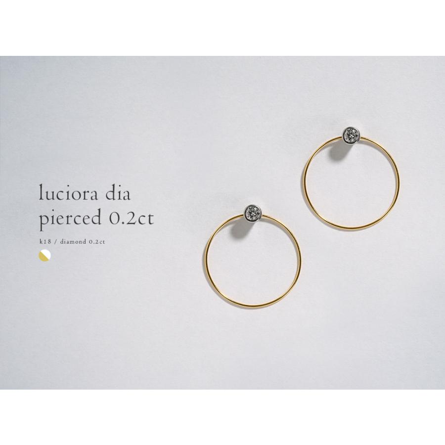 【3/28午後値上げ実施】 K18/Pt ルシオラ ダイヤモンド ピアス 0.2ct レディース 女性用 18K 18金 Pt プラチナ コンビ サークル スタッドピアス ...