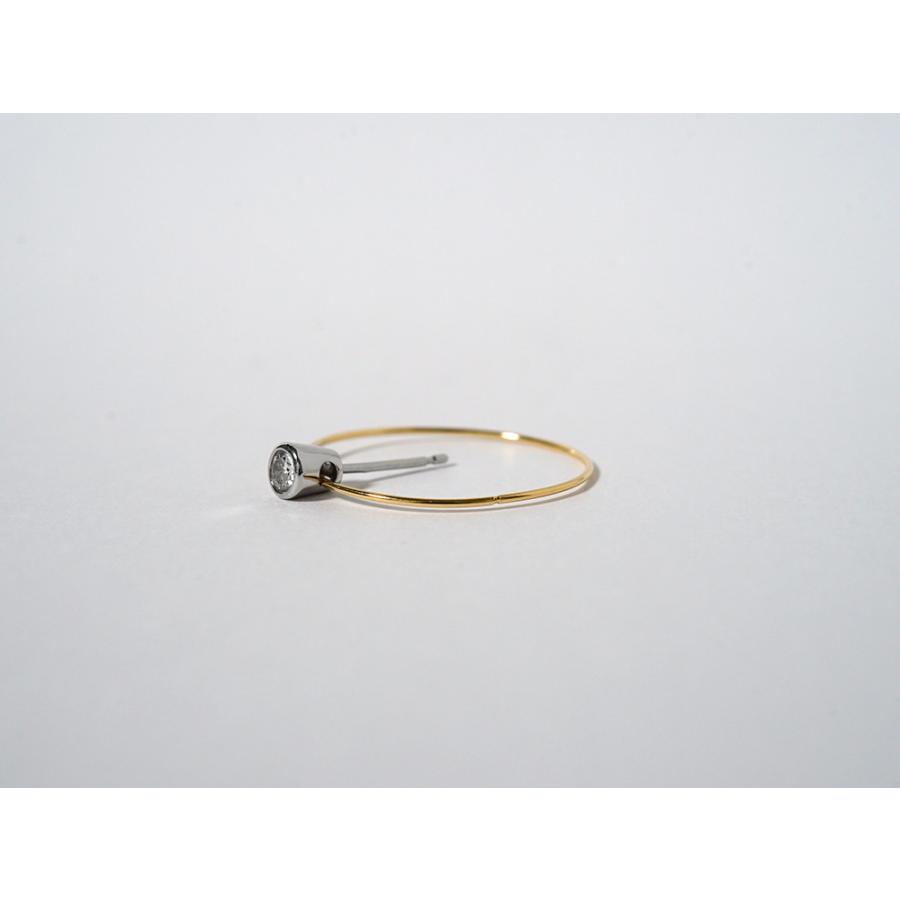 【3/28午後値上げ実施】 K18/Pt ルシオラ ダイヤモンド ピアス 0.2ct レディース 女性用 18K 18金 Pt プラチナ コンビ サークル スタッドピアス ...