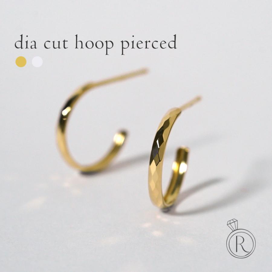 K18 ダイヤカット フープピアス 11mm レディース 女性用 18k 18金 Pt プラチナ 地金 イエローゴールド スタッドピアス シンプル 華奢 rpa2267623 : RAPA ...