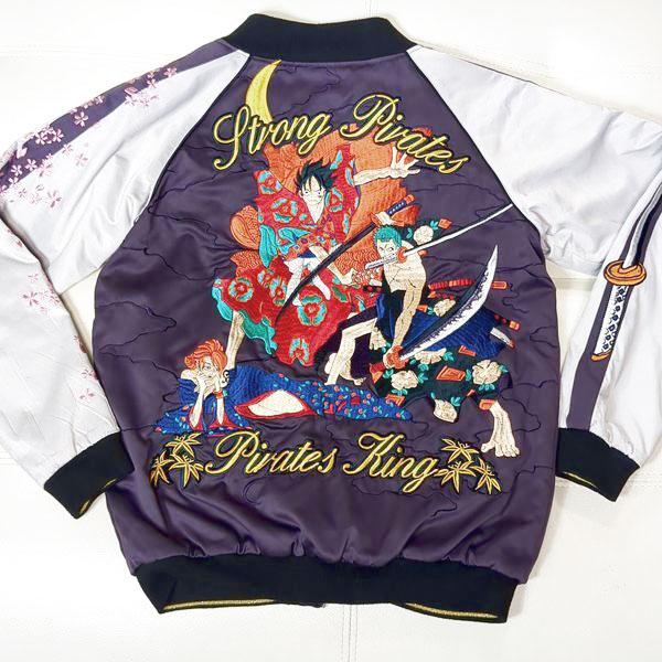 ワンピース リバーシブルスカジャン M（実寸S位か） ルフィ・ゾロ・ナミ 初期 桜 刀 Neutral infinity ONE PIECE ...