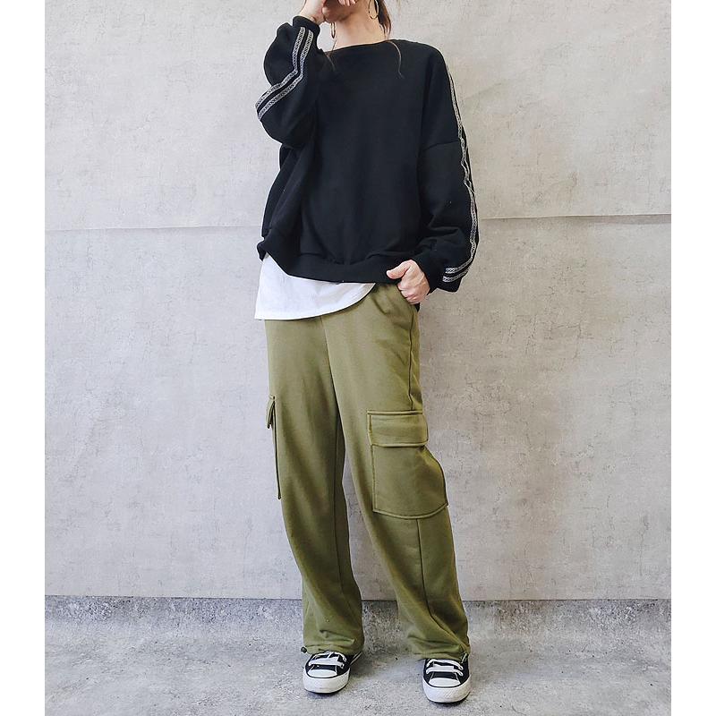 uricca パンツ カーゴパンツ レディース 夏 黒 おしゃれ きれいめ スウェット ボトムス ゆったり ウエストゴム [郵3]^b420 : uricca ウリッカ - 通販 ...