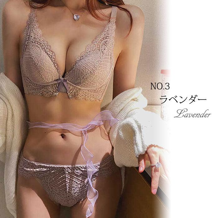 uricca 特別プライス〜7/30 12:59迄 脇高 谷間 補正 ノンワイヤー ブラジャーショーツセット レディース 盛る セット下着 レース[郵1.5]^i006^ : uricca ウ ...